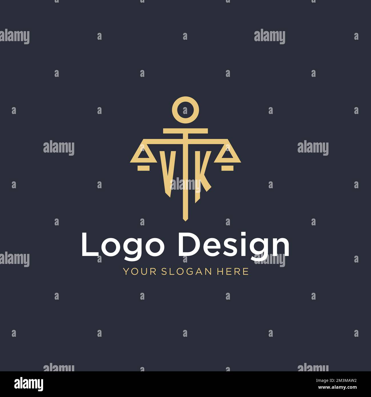 VK initial monogram logo with scale and pillar style design ideas Stock ...