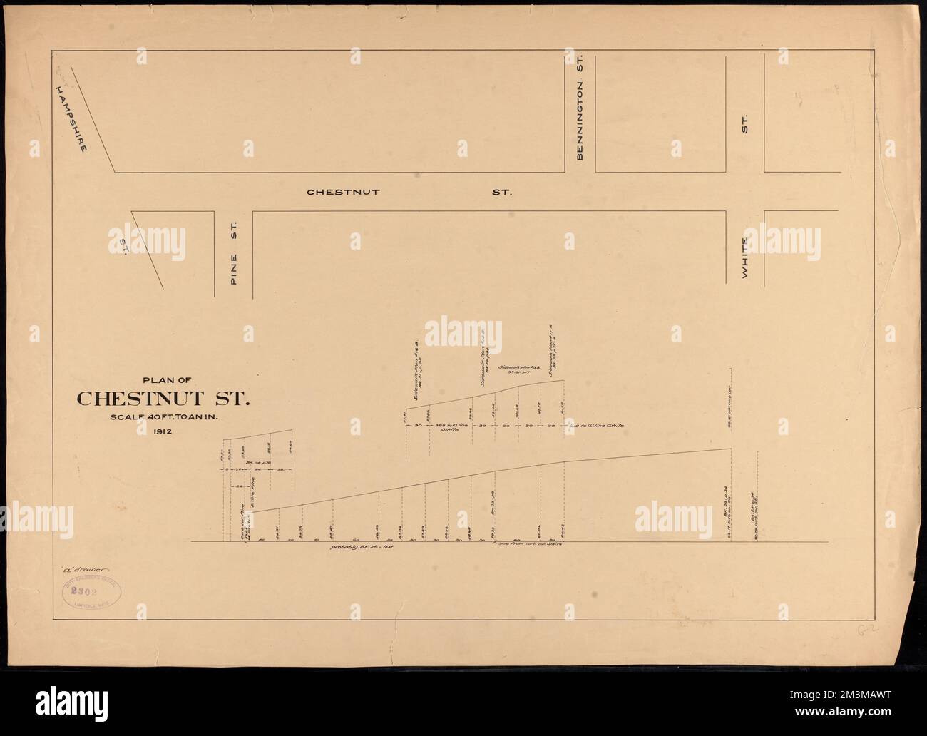 Plan of Chestnut St. , Streets. Lawrence Stock Photo - Alamy