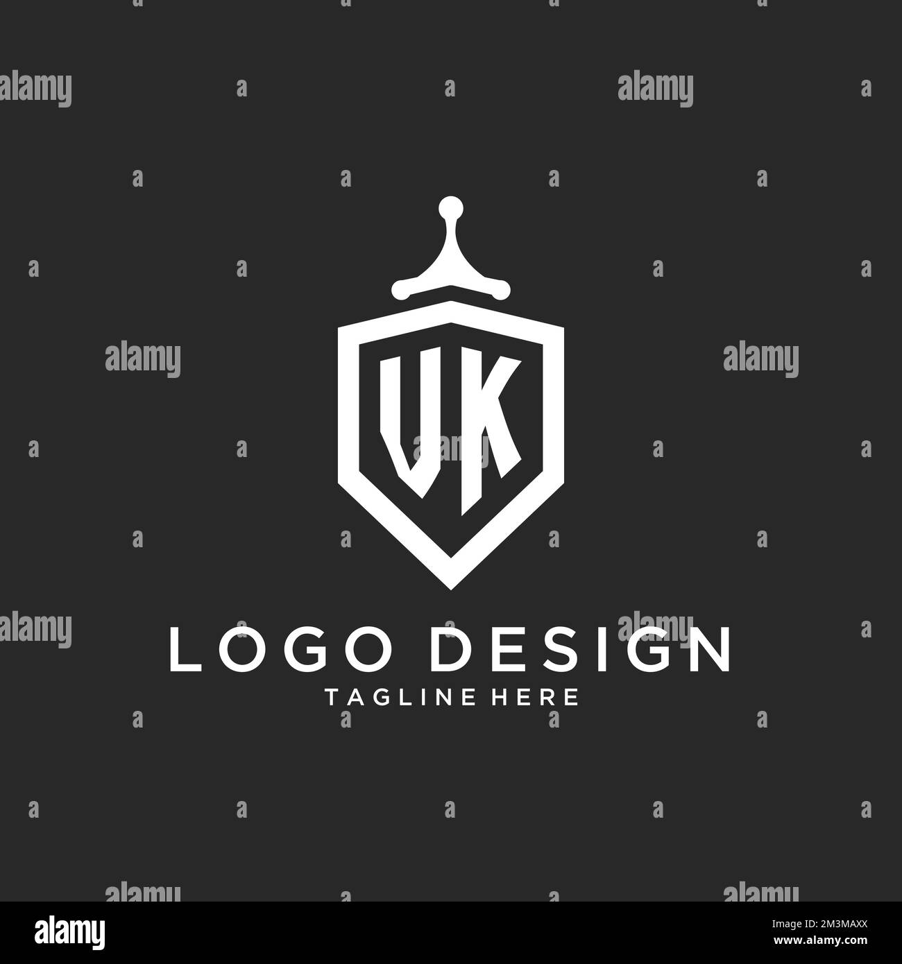 VK monogram logo initial with shield guard shape design ideas Stock Vector Image & Art - Alamy