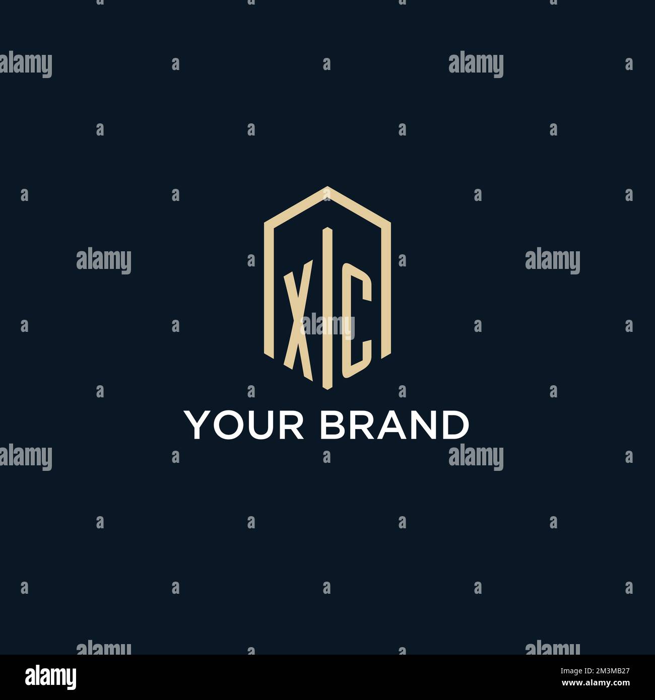 XC initial monogram logo with hexagonal shape style, real estate logo design ideas inspiration ...