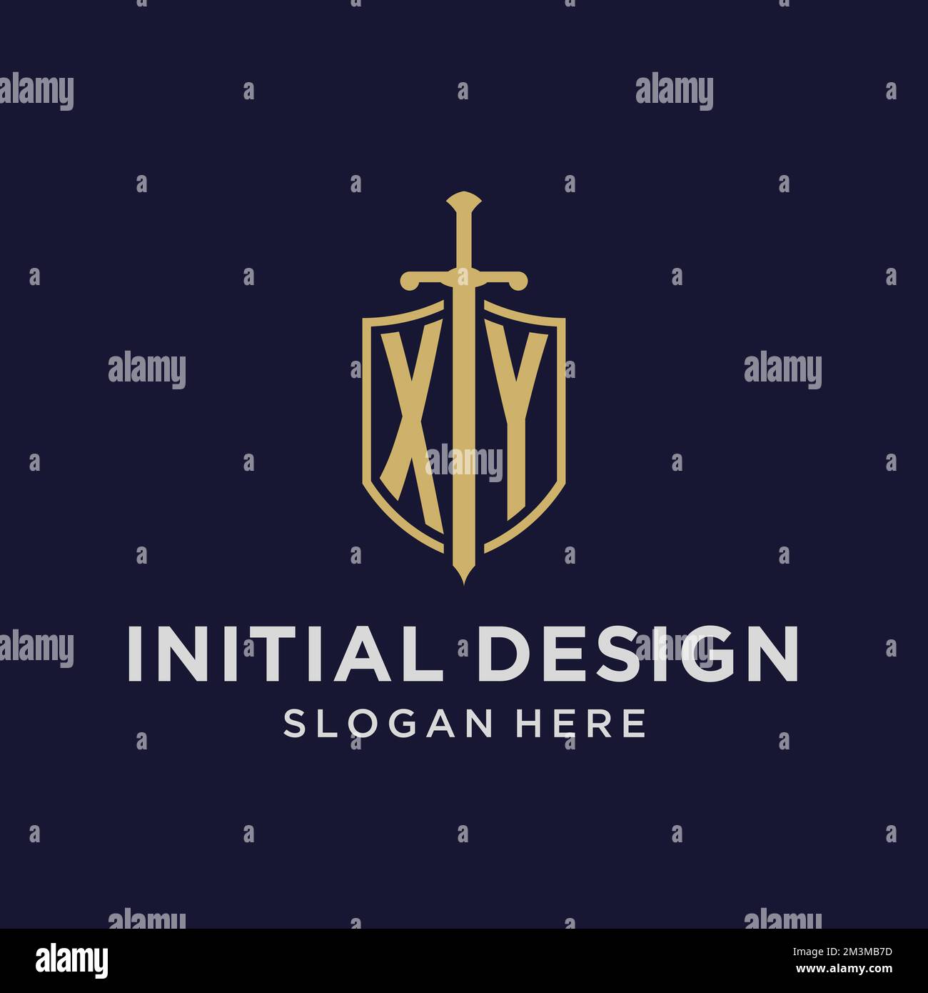 XY logo initial monogram with shield and sword design ideas Stock Vector Image & Art - Alamy