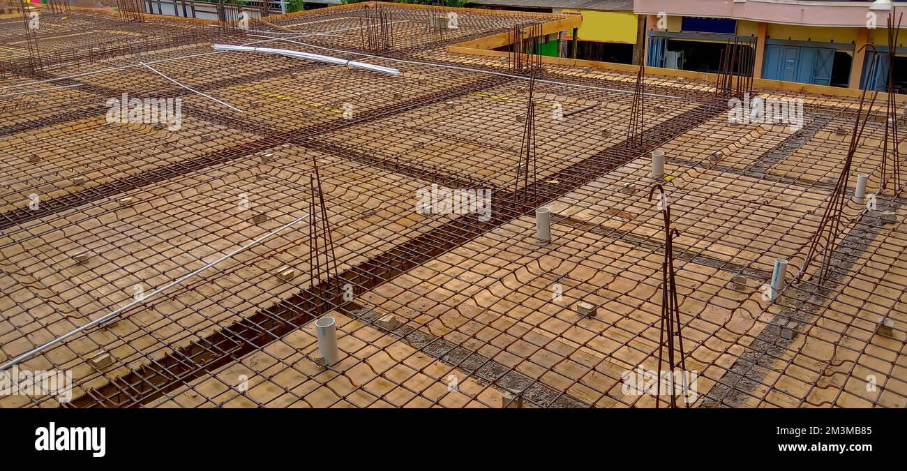 Panel formwork or bekesting at the construction of a residential ...