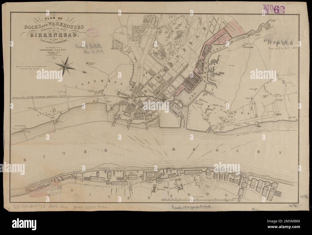 Plan of docks and warehouses proposed to be made at Birkenhead, in the ...