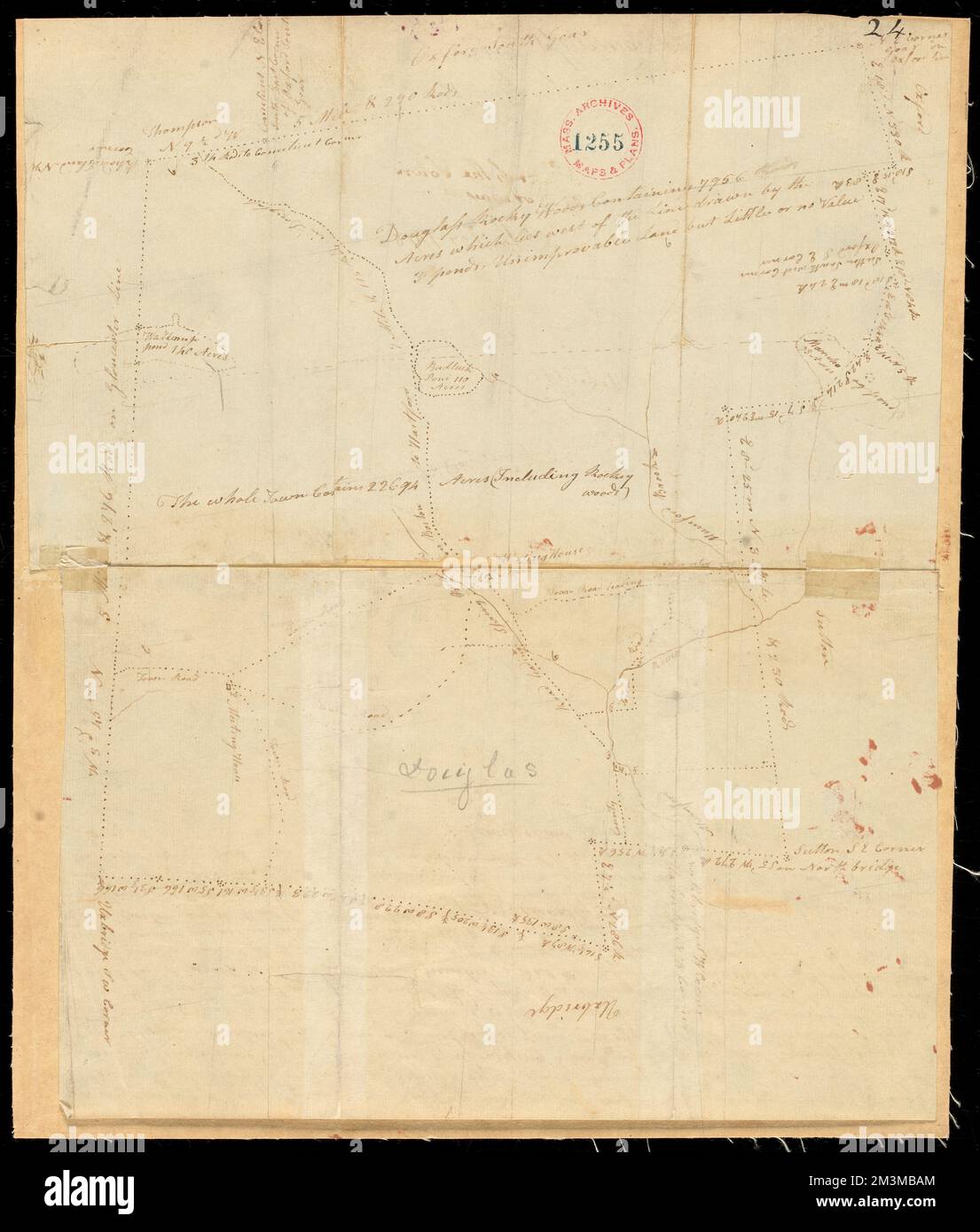 Plan of Douglas, made by Aaron Marsh, dated 1794-5. ,. Massachusetts ...