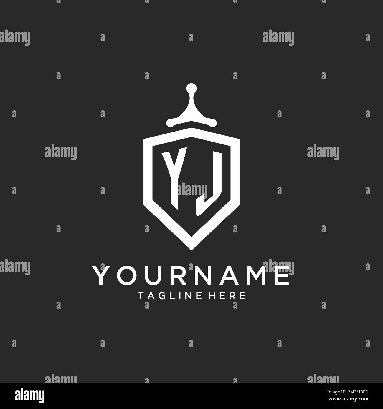 YJ monogram logo initial with shield guard shape design ideas Stock Vector Image & Art - Alamy