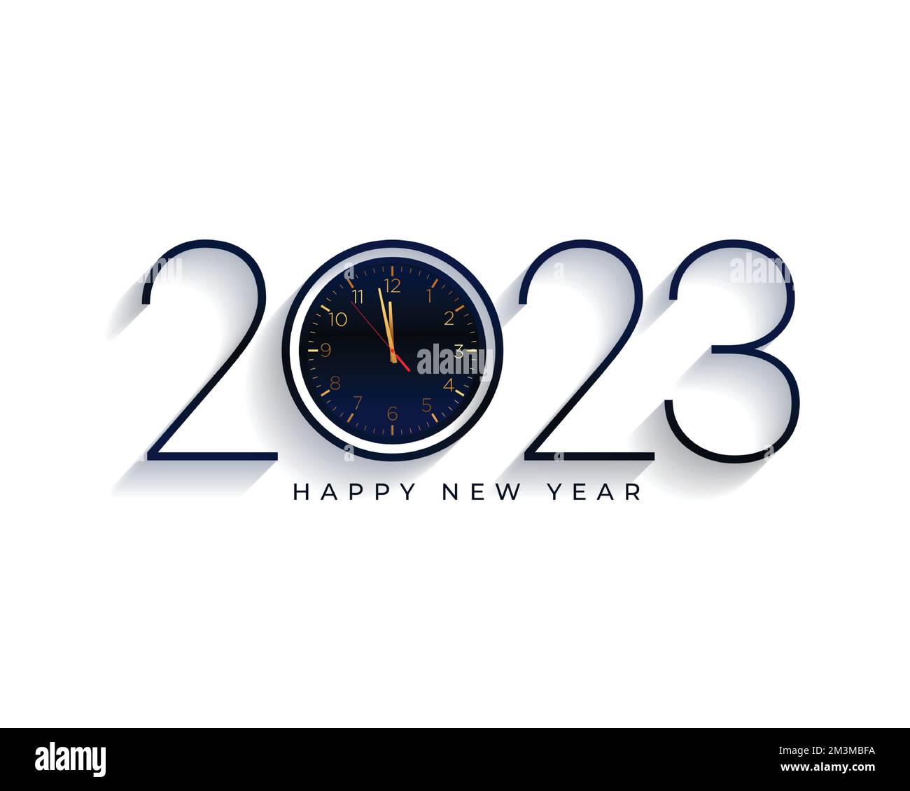 Happy new year 2023 with clock Cut Out Stock Images & Pictures - Alamy