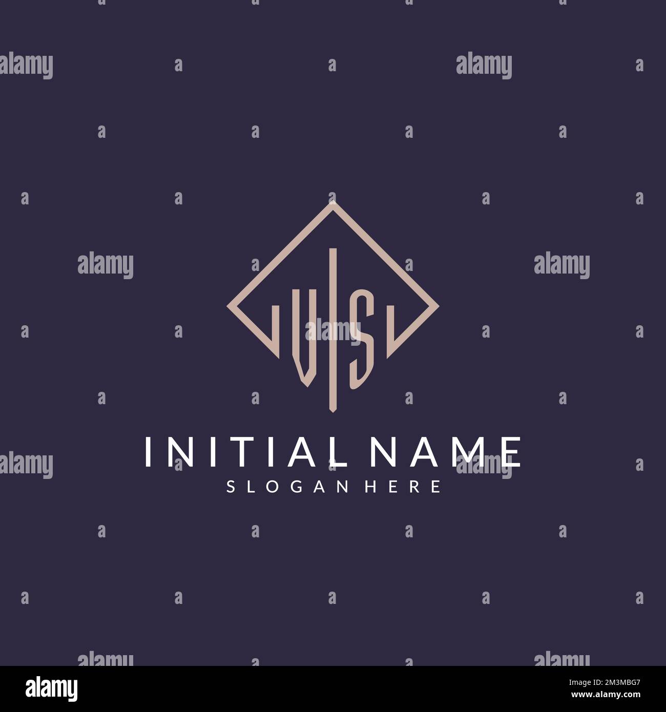 VS initial monogram logo with rectangle style design ideas Stock Vector ...