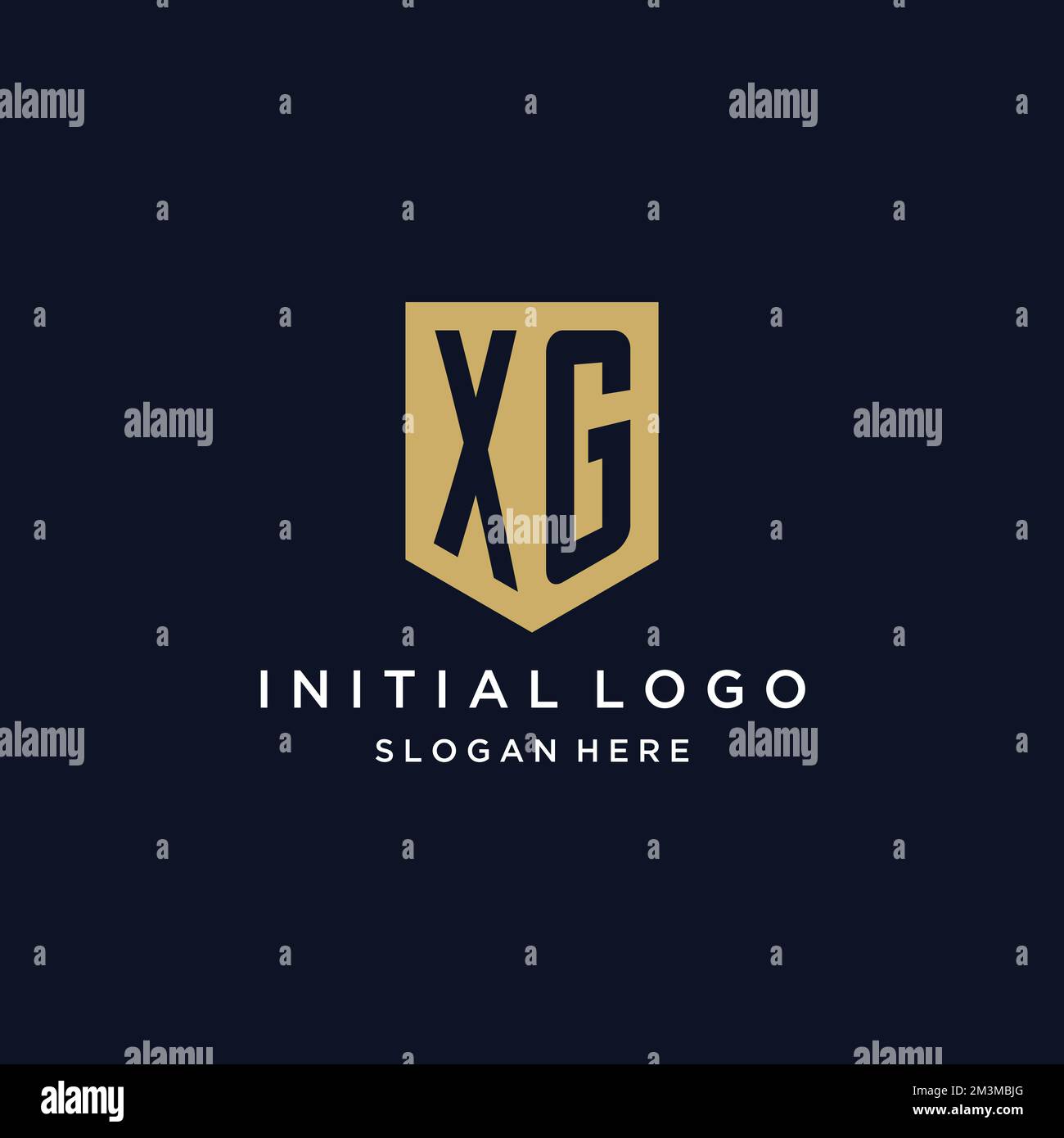 XG monogram initials logo design with shield icon template Stock Vector ...