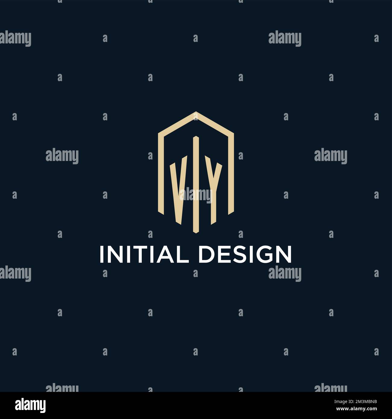VY initial monogram logo with hexagonal shape style, real estate logo ...