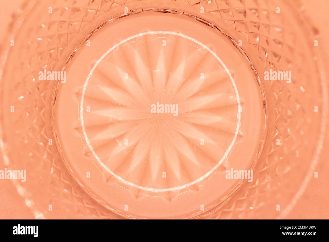Macro abstract texture background of a round crystal glass surface with ...