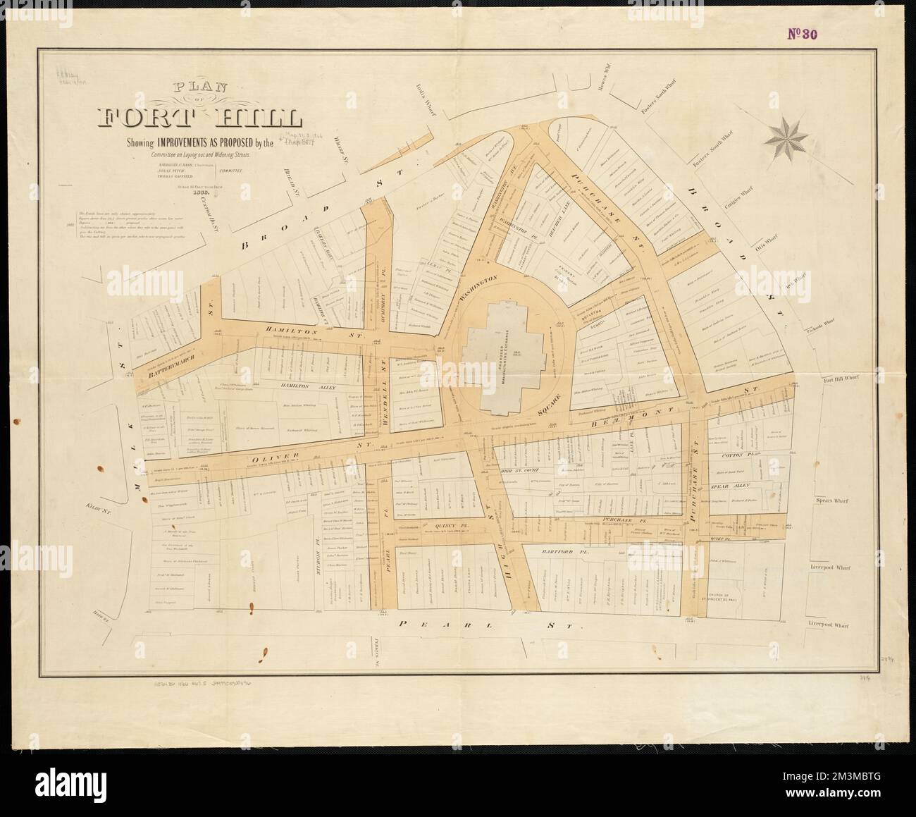 Plan of Fort Hill showing improvements as proposed by the Committee on laying out and widening ...