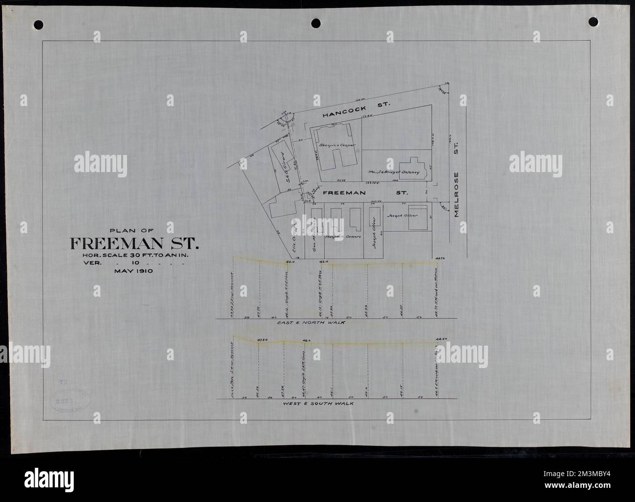 Plan of Freeman St. , Streets. Lawrence Stock Photo - Alamy