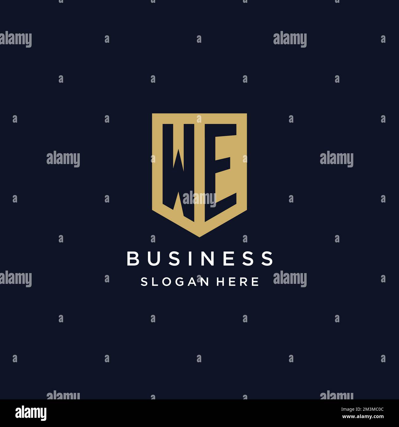 WE monogram initials logo design with shield icon template Stock Vector ...