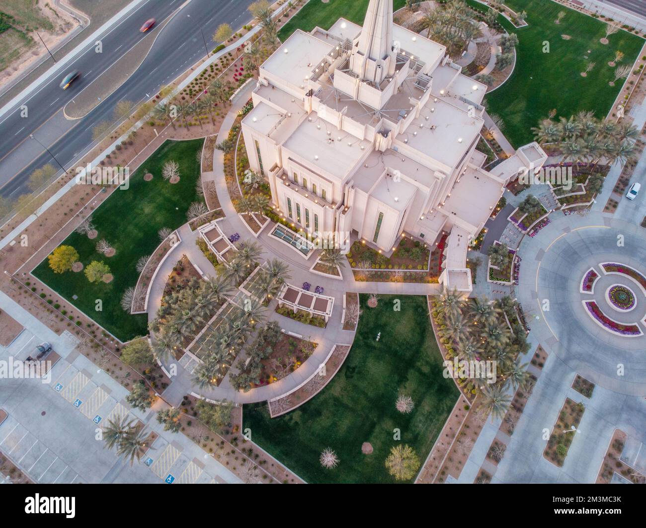 Gilbert LDS temple at sunset Stock Photo - Alamy