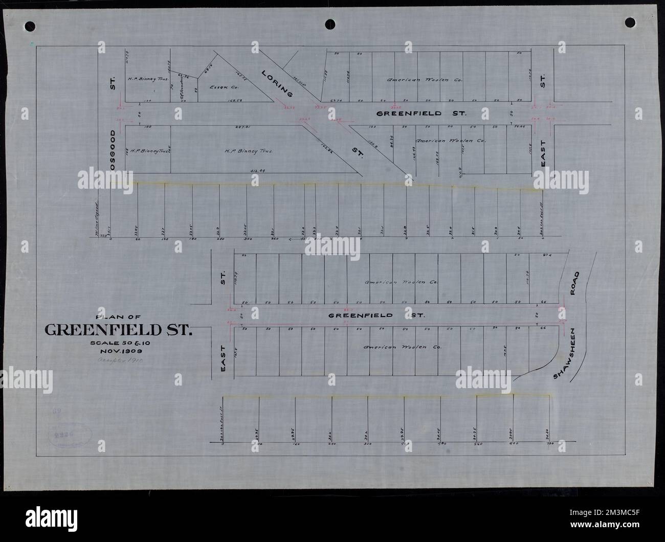 Plan of Greenfield St. , Streets. Lawrence Stock Photo - Alamy