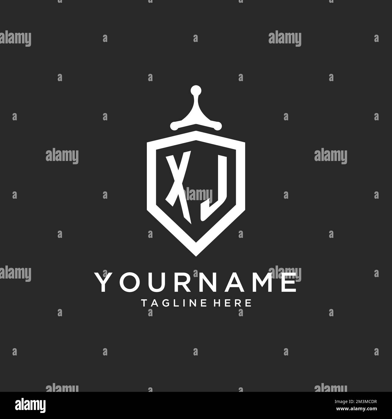 XJ monogram logo initial with shield guard shape design ideas Stock Vector Image & Art - Alamy