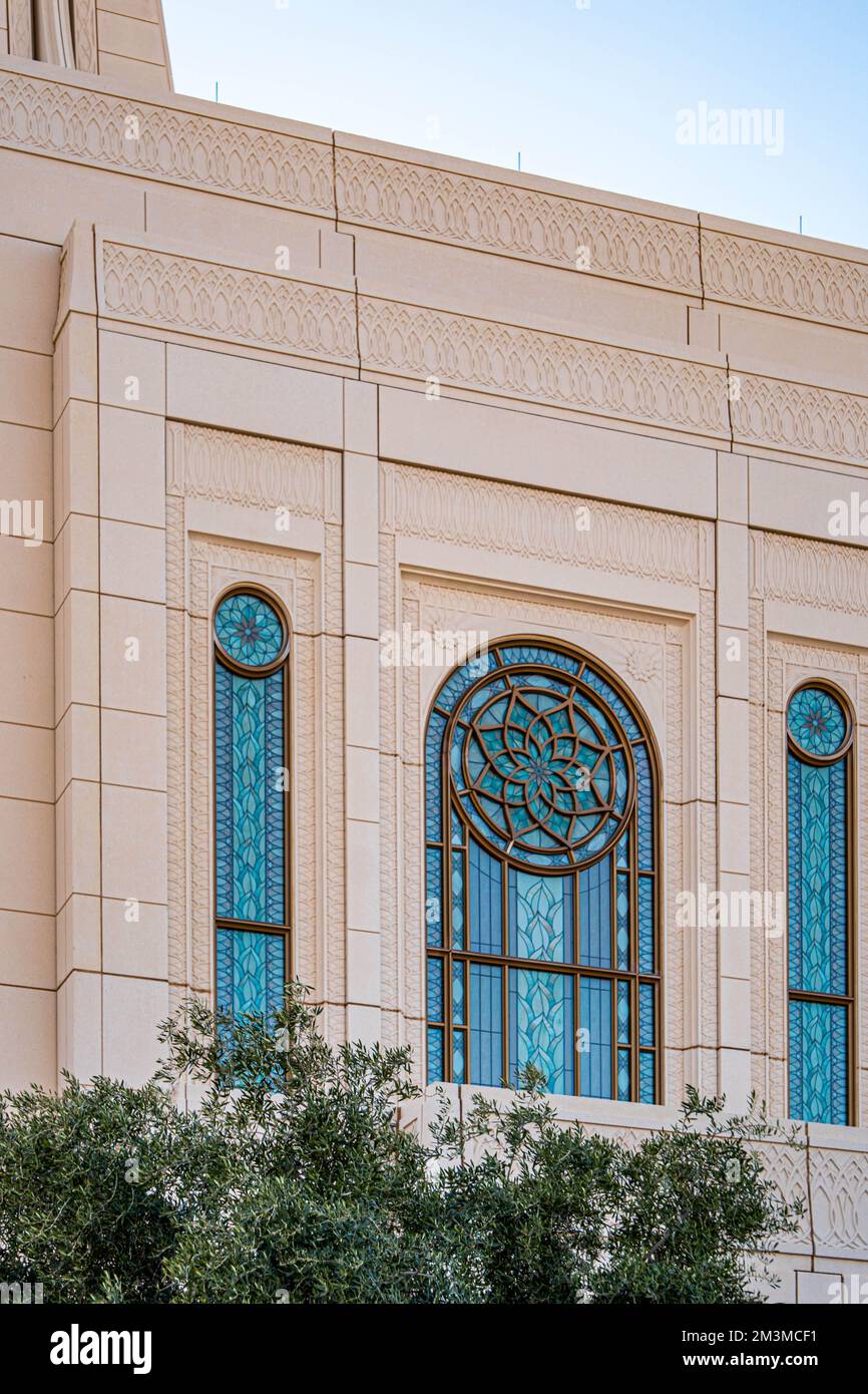 Gilbert LDS temple at sunset Stock Photo - Alamy