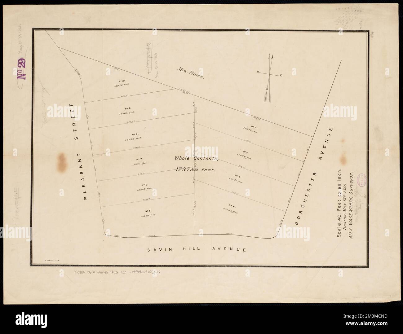 [Plan of house lots for sale on Savin Hill Avenue, Dorchester, Mass ...