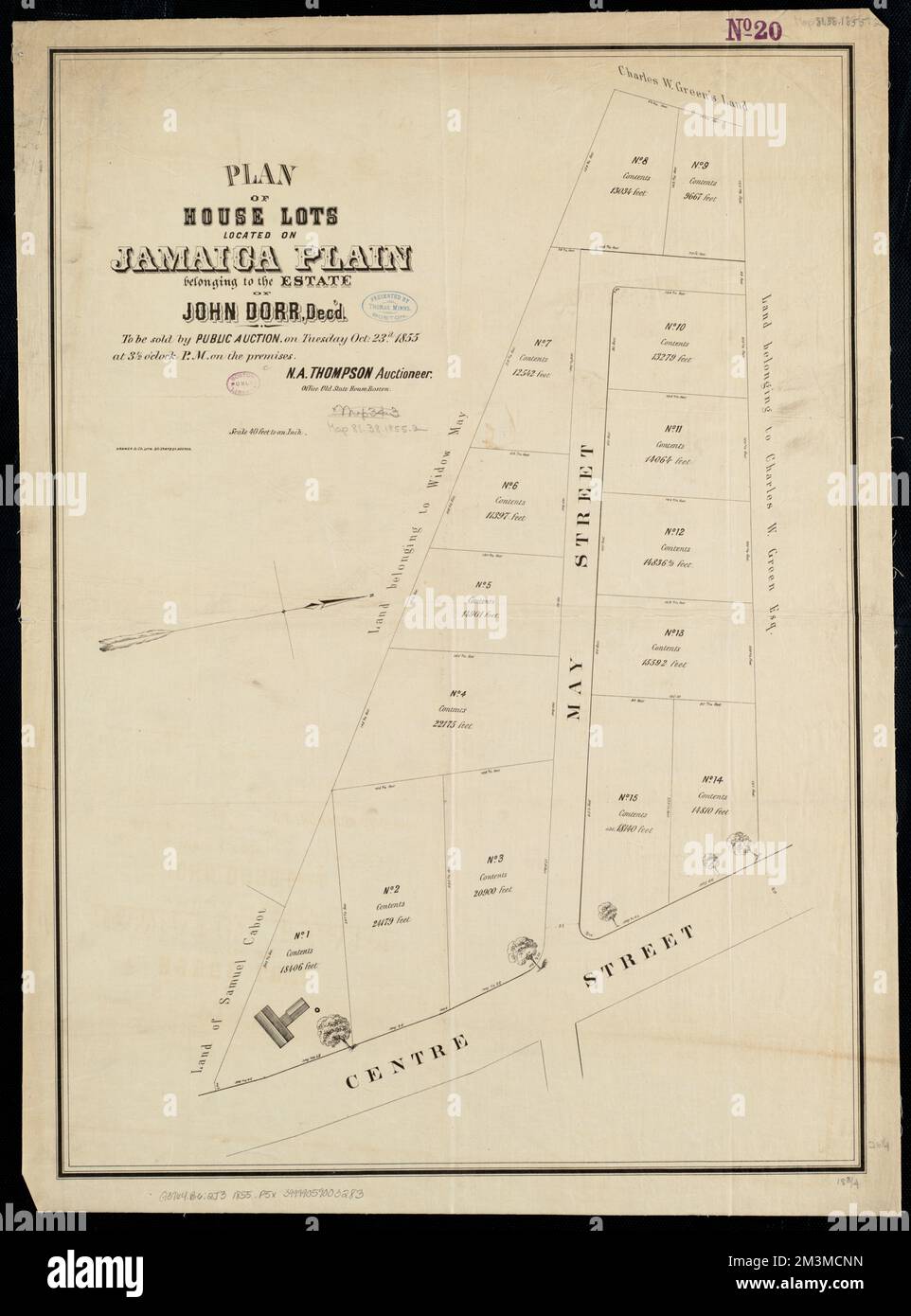 Plan of house lots located on Jamaica Plain belonging to the estate of ...