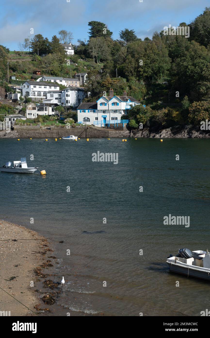 The pretty harbour villages of Fowey and Polruan on the South Cornish ...