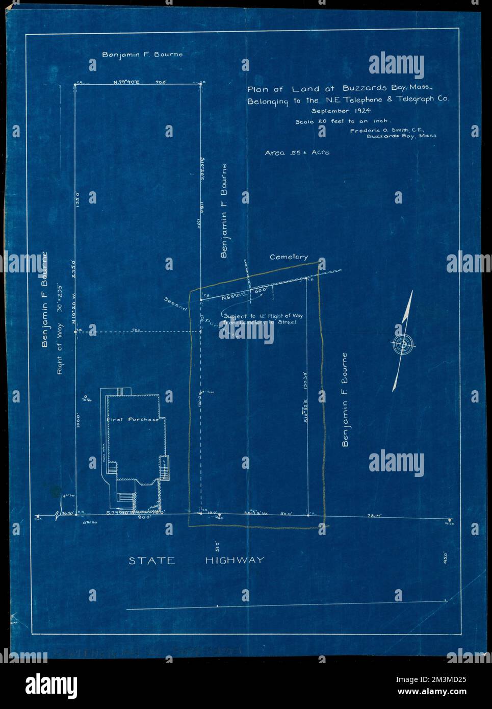 Plan of land at Buzzards Bay, Mass., belonging to the N.E. Telephone ...