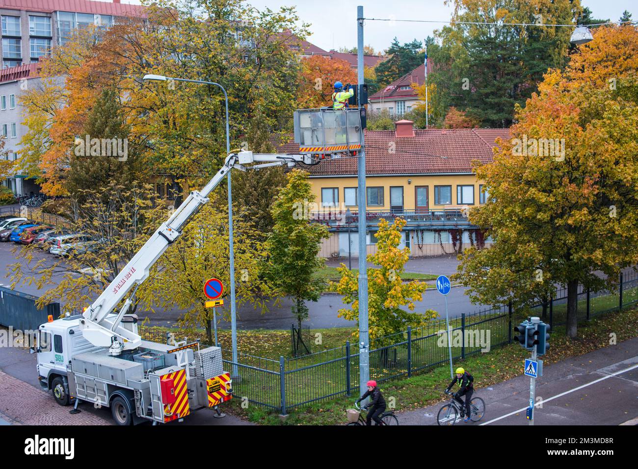 Powerline workers, Helsinki Stock Photo - Alamy