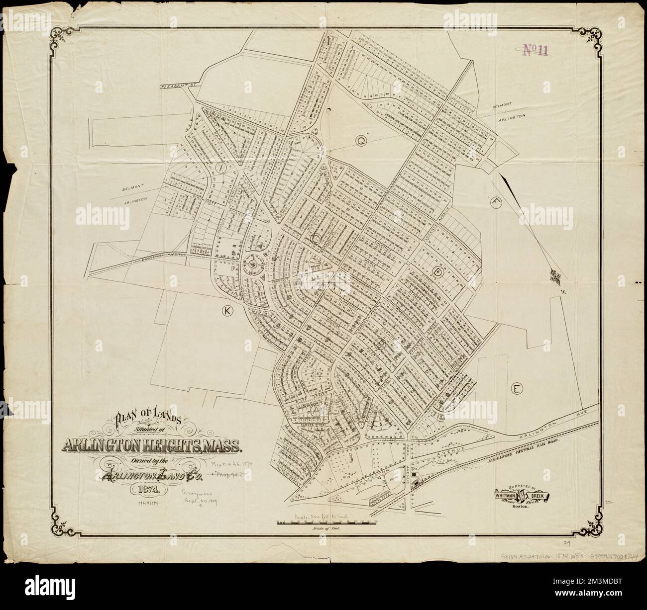 Plan of lands situated at Arlington Heights, Mass : owned by the ...