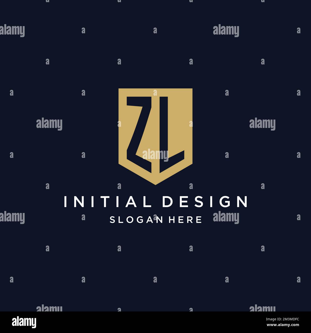 ZL monogram initials logo design with shield icon template Stock Vector Image & Art - Alamy