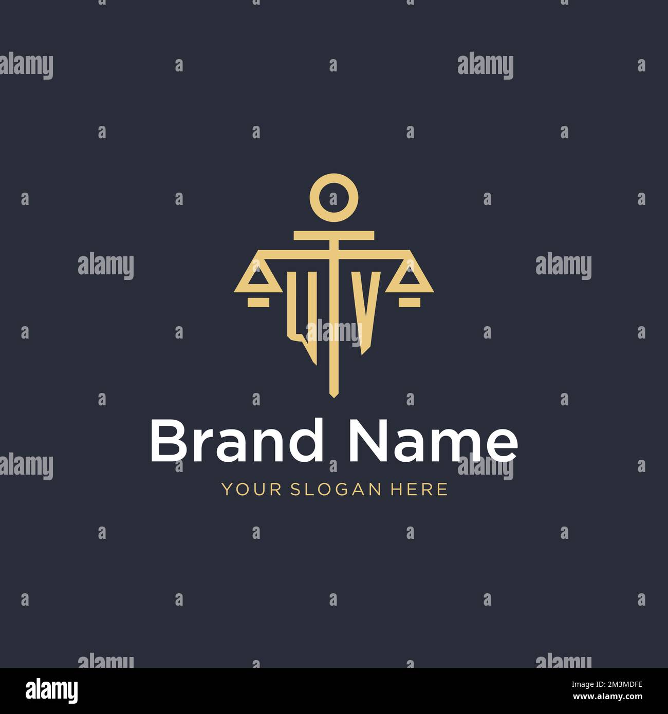 WV initial monogram logo with scale and pillar style design ideas Stock ...
