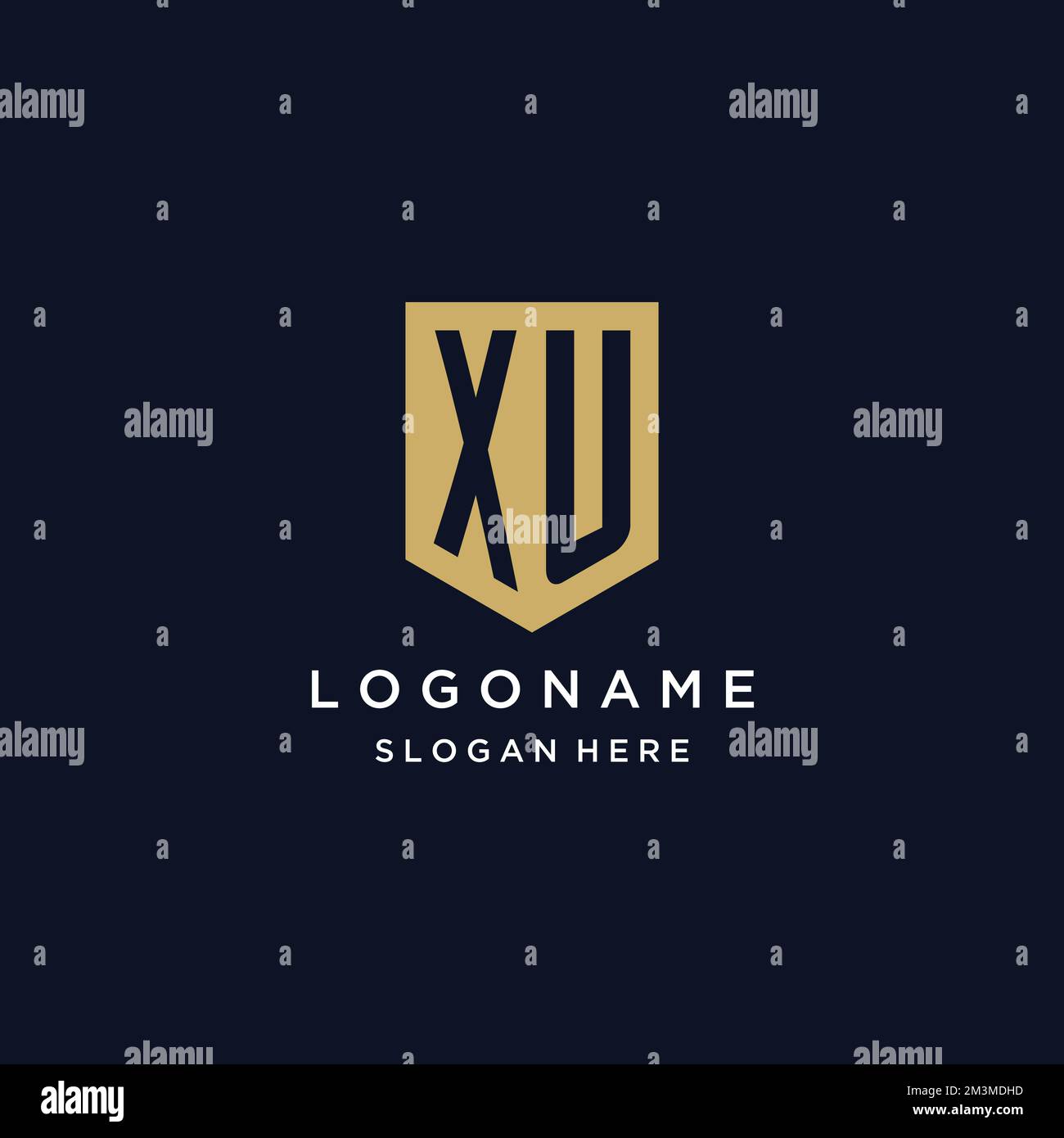 XU monogram initials logo design with shield icon template Stock Vector Image & Art - Alamy