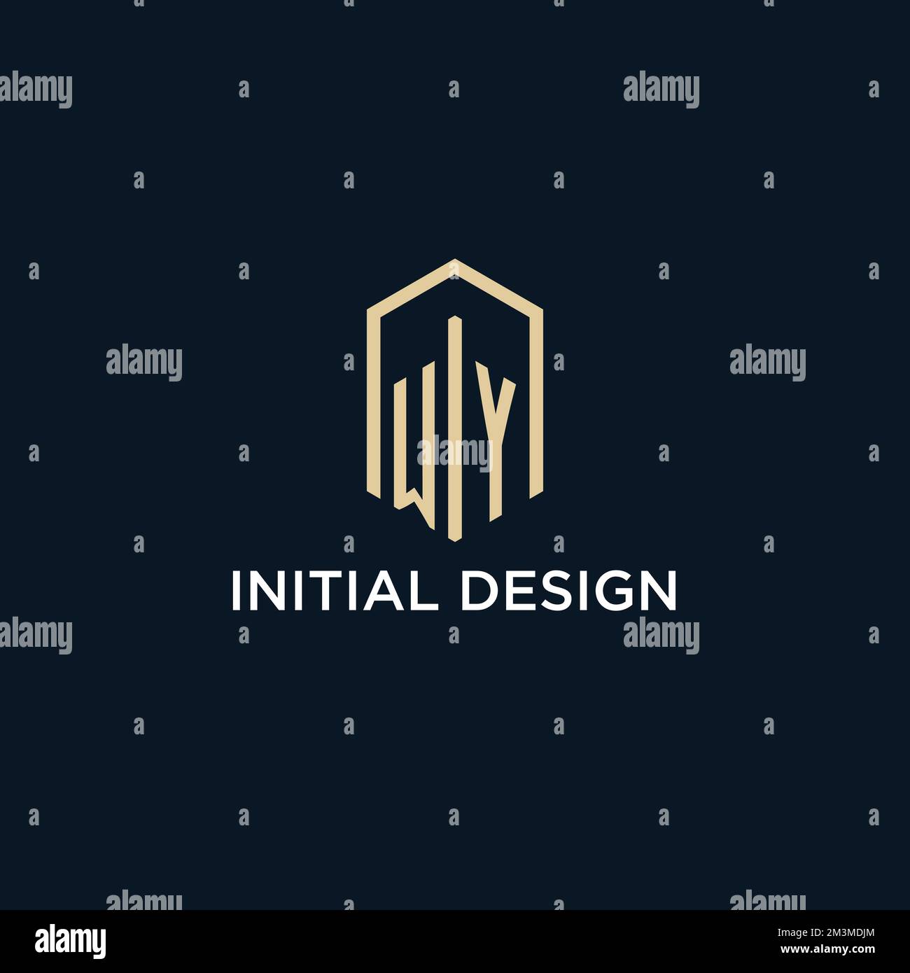 WY initial monogram logo with hexagonal shape style, real estate logo ...