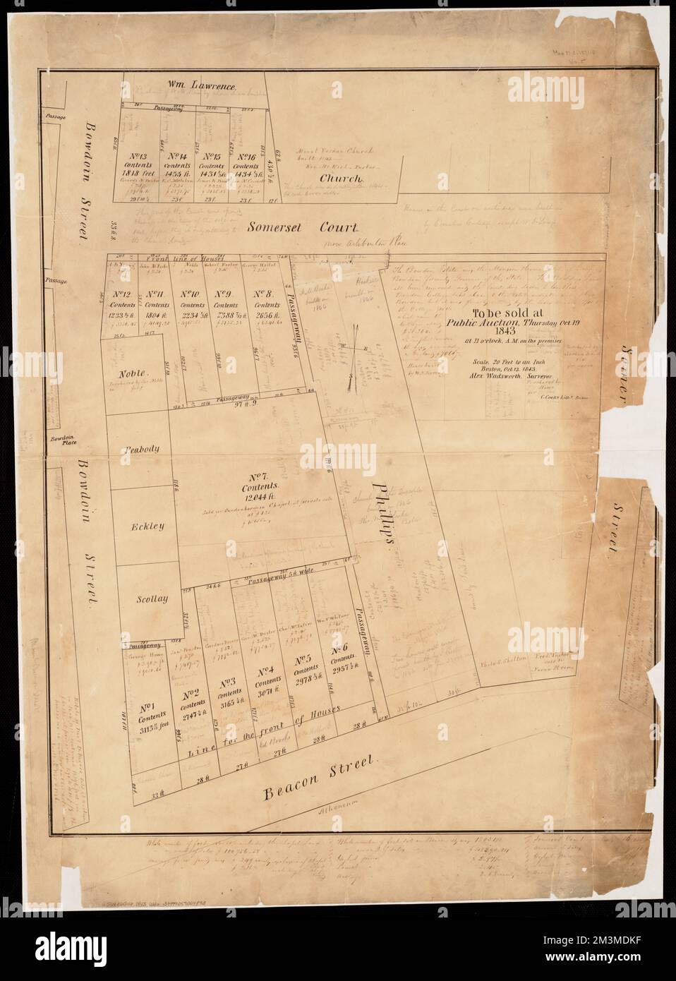 [Plan of lots on Beacon Street and Somerset Court, Boston] , Real ...