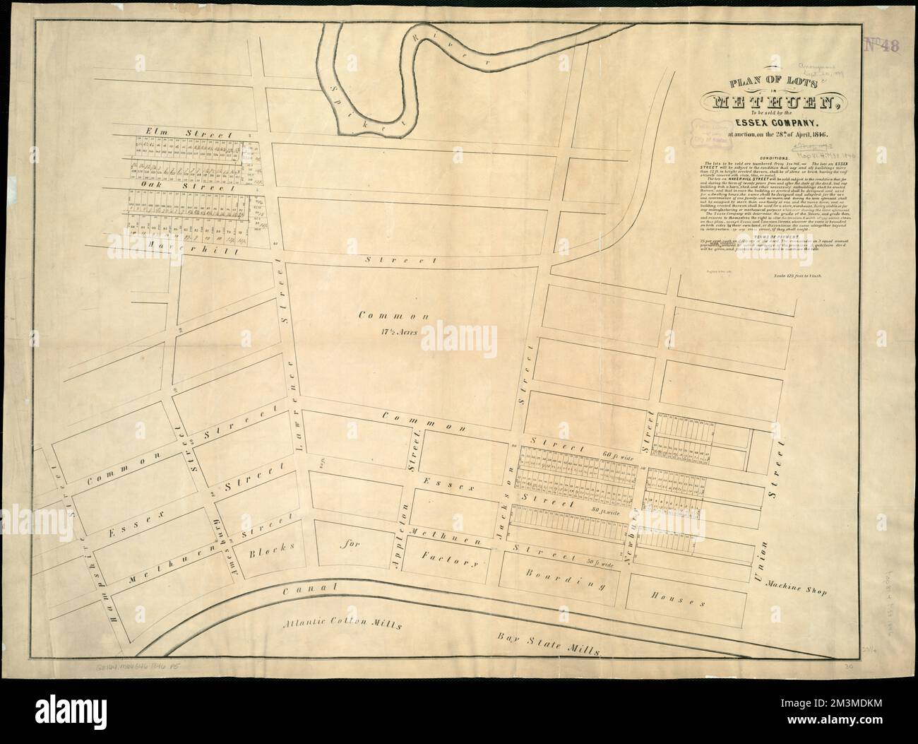 Plan of lots in Methuen : to be sold by the Essex Company at auction on ...