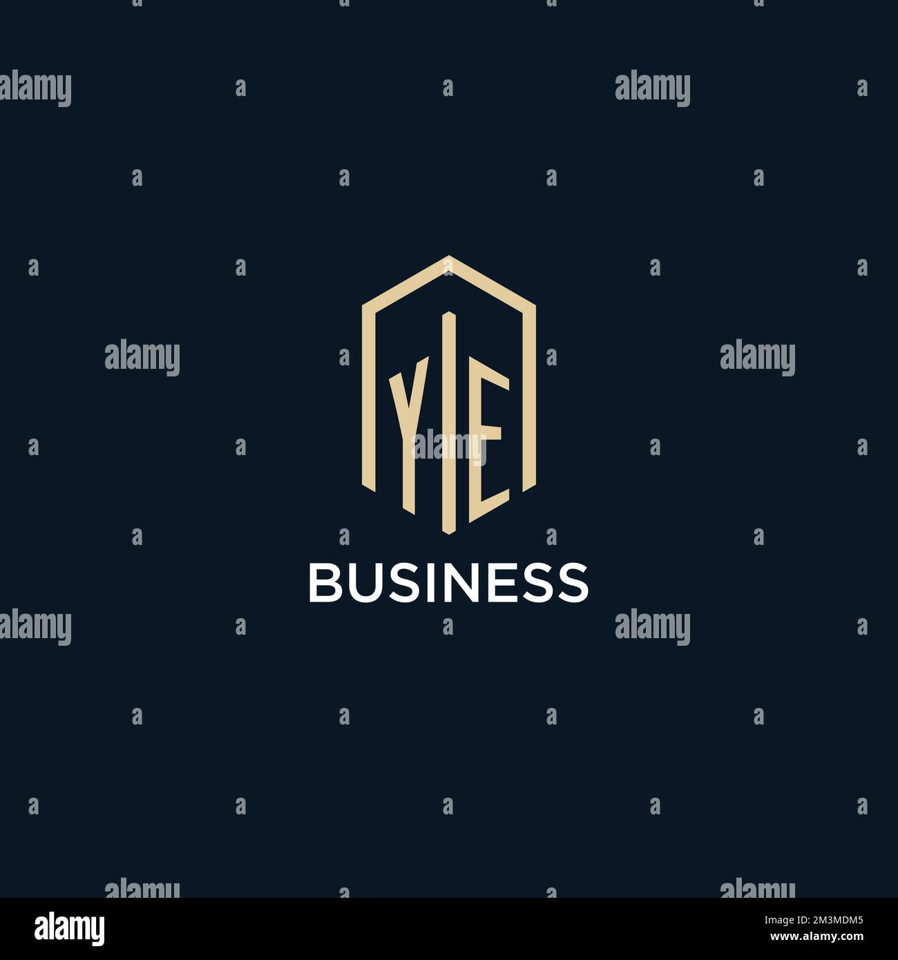 YE initial monogram logo with hexagonal shape style, real estate logo ...