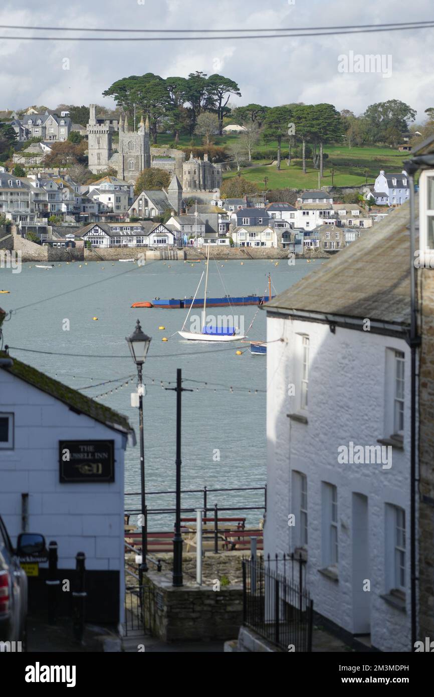 The pretty harbour villages of Fowey and Polruan on the South Cornish ...