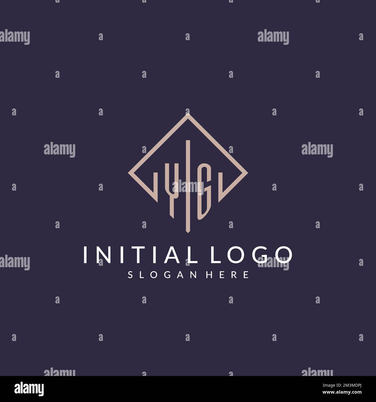 YG initial monogram logo with rectangle style design ideas Stock Vector ...