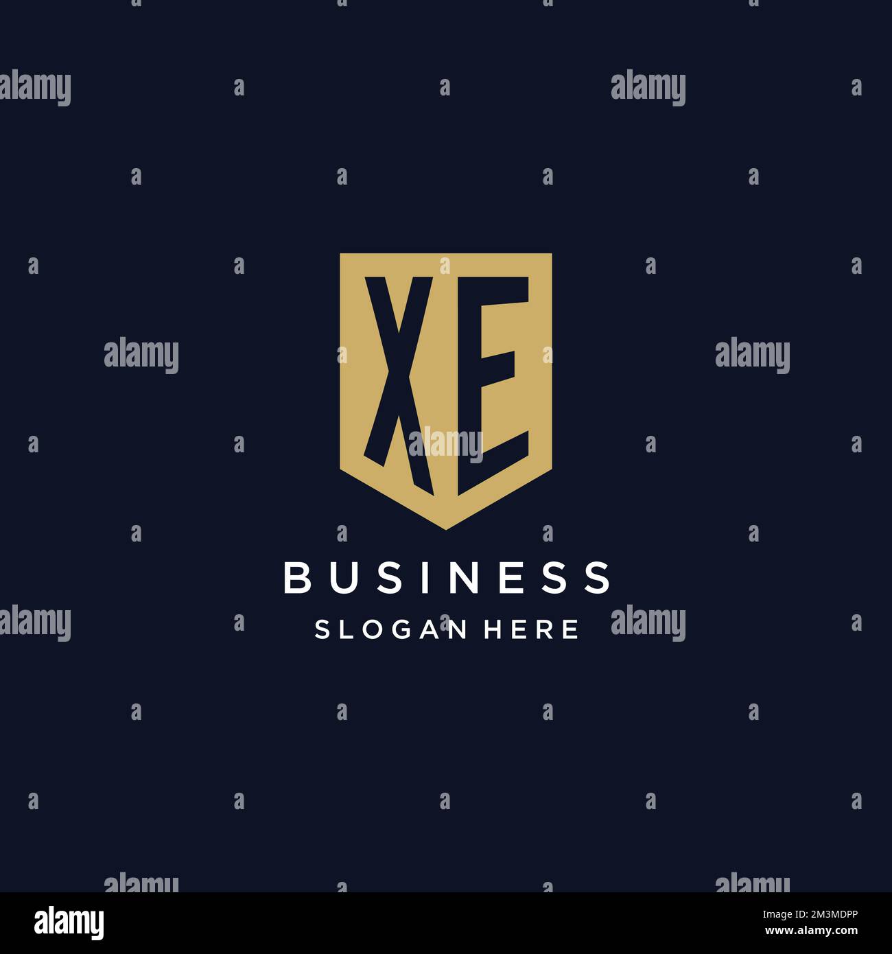 XE monogram initials logo design with shield icon template Stock Vector ...