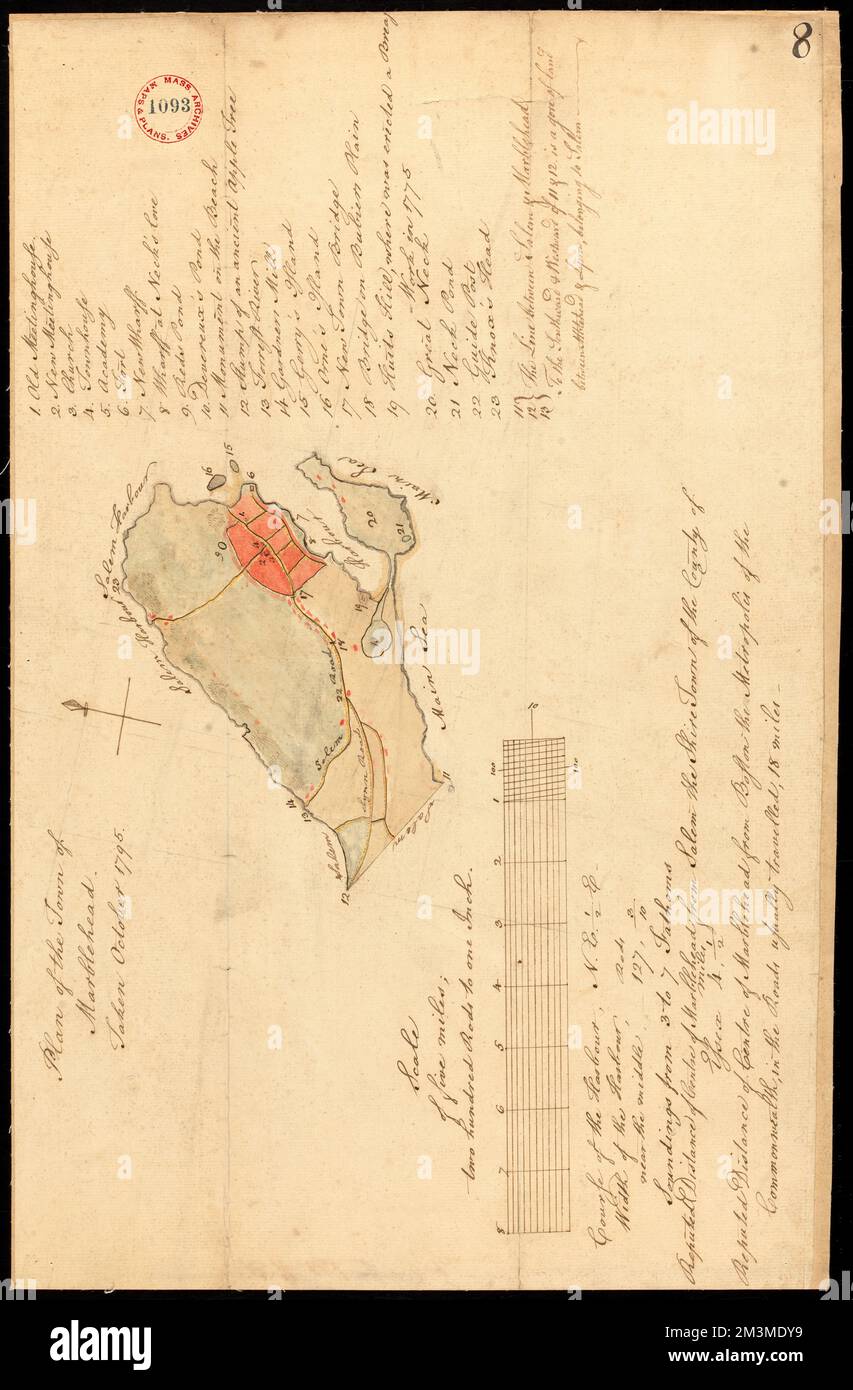 Plan of Marblehead made by Alfred Ingalls, dated October 1795 ...