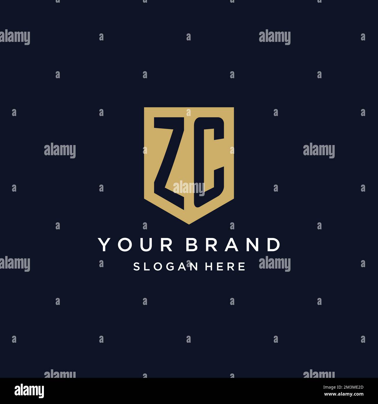 ZC monogram initials logo design with shield icon template Stock Vector Image & Art - Alamy