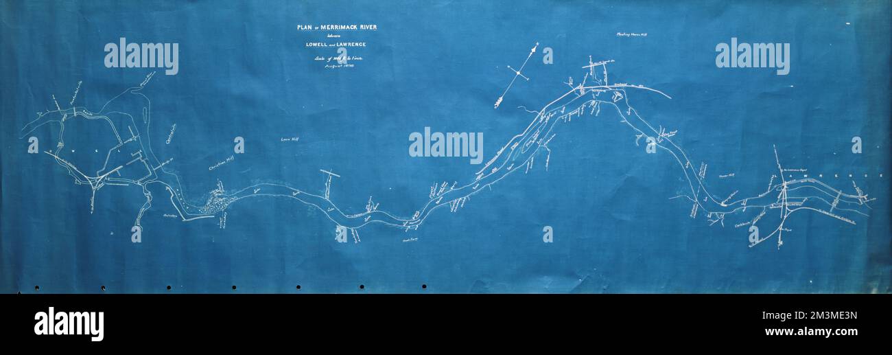 Plan of Merrimack River between Lowell and Lawrence , Rivers. Lawrence ...