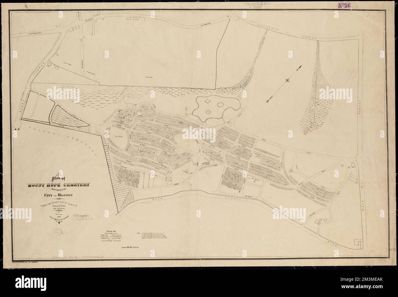 Plan of Mount Hope Cemetery belonging to the City of Boston ...