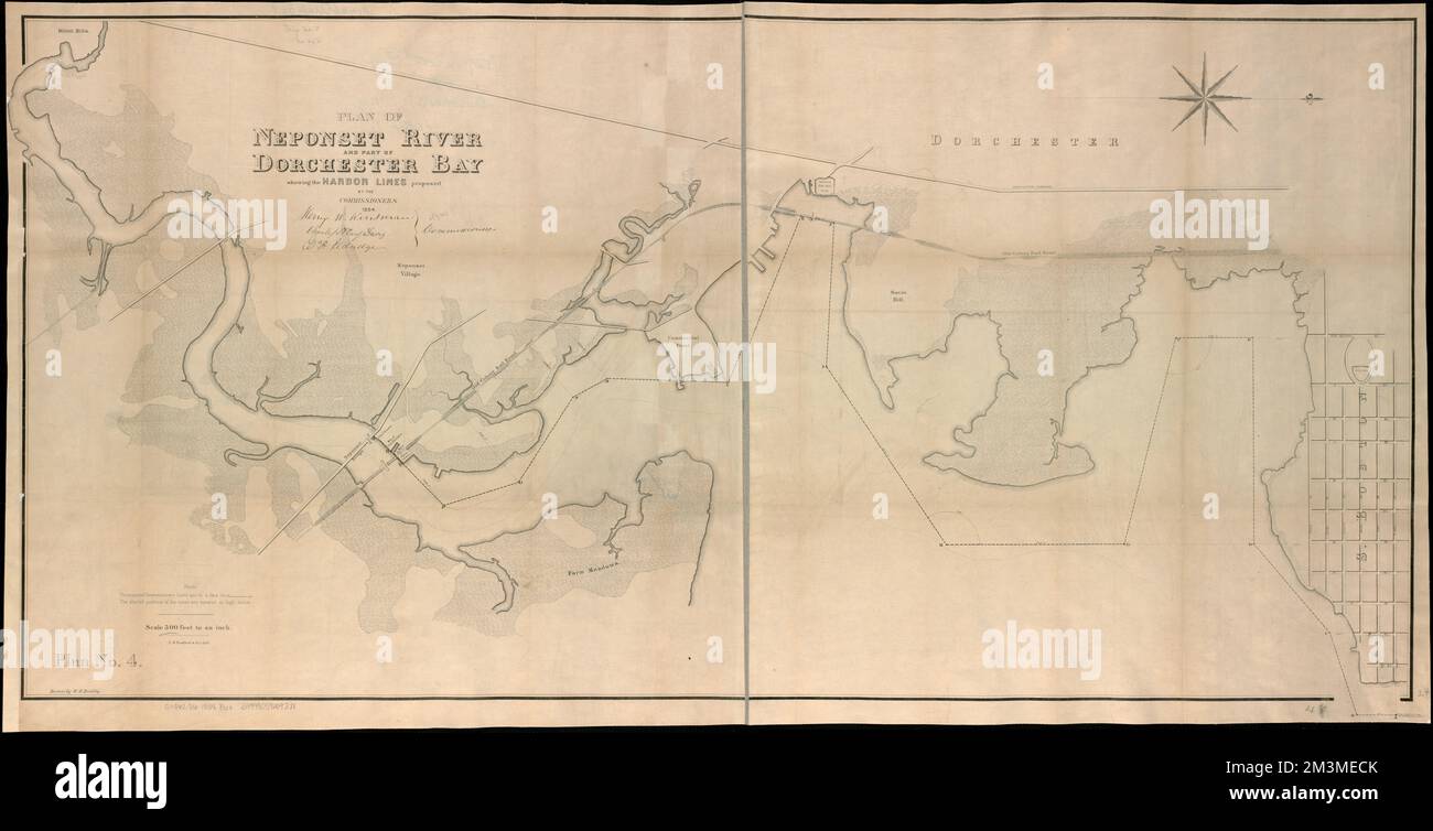 Plan of Neponset River and part of Dorchester Bay showing the harbor ...