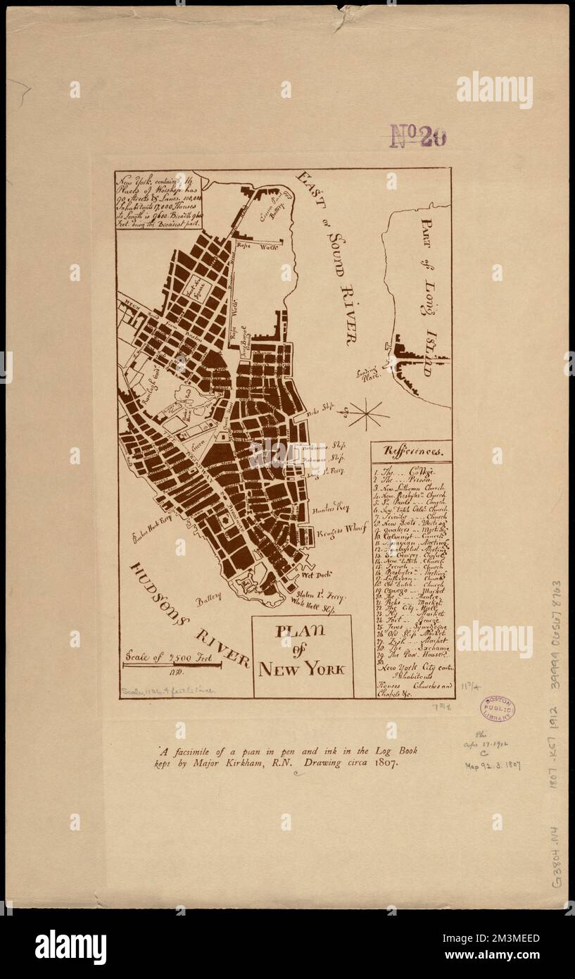 Plan of New York , Manhattan New York, N.Y., Maps, Facsimiles Norman B ...