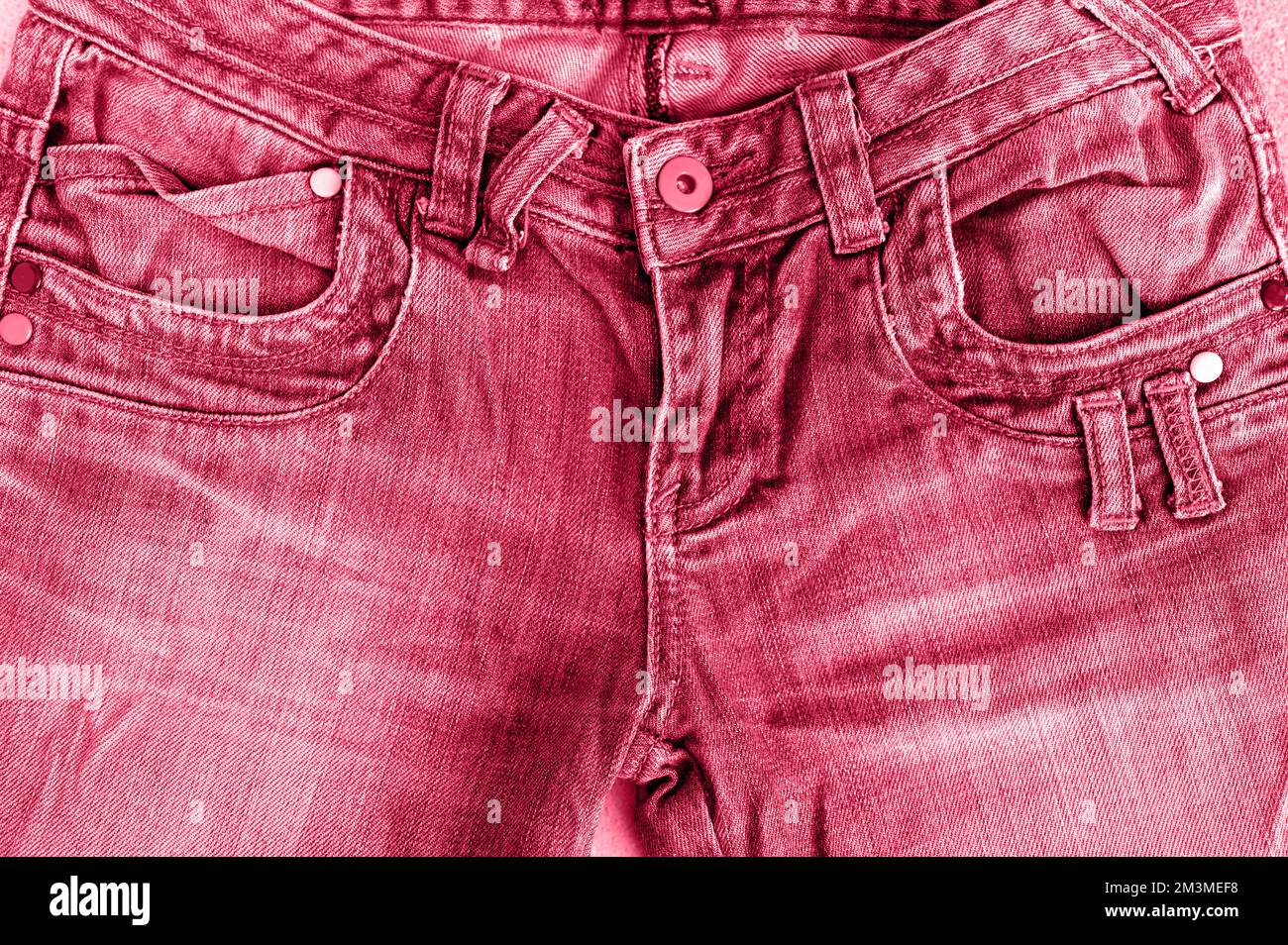 front part jeans pants red pink purple color. concept of female and ...