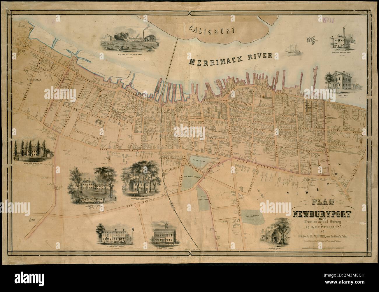 Plan of Newburyport Mass. from an actual survey , Landowners ...