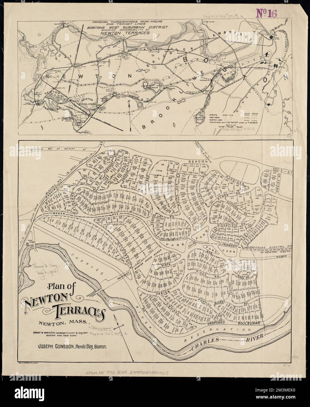 Plan of Newton Terraces, Newton, Mass , Housing development ...