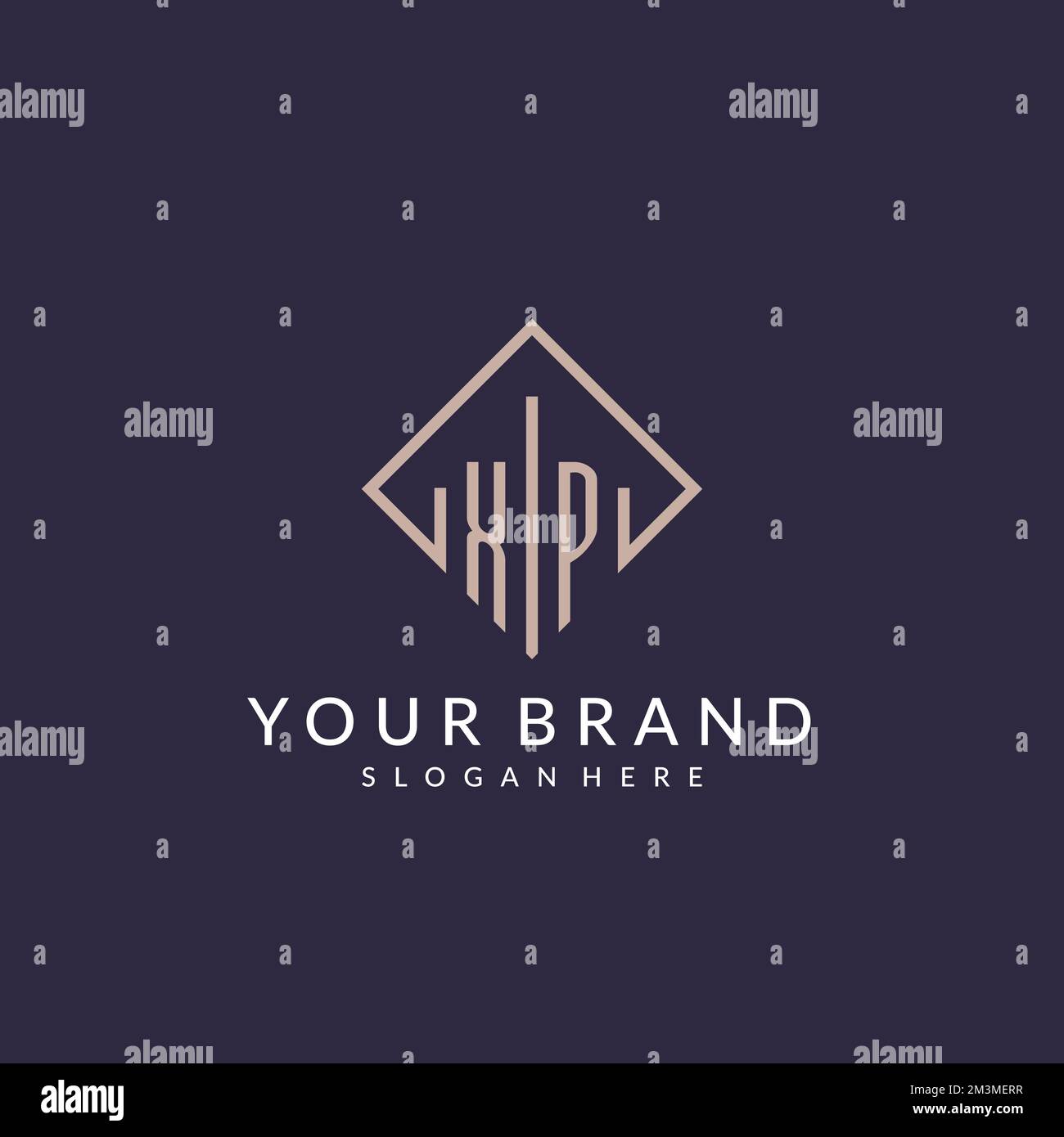 XP initial monogram logo with rectangle style design ideas Stock Vector ...