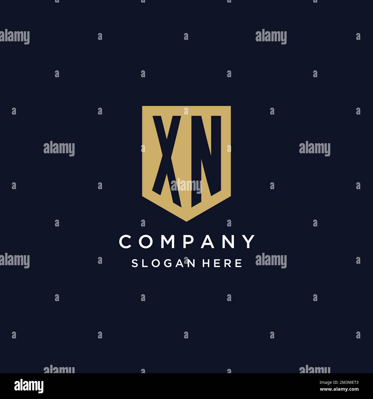 XN monogram initials logo design with shield icon template Stock Vector ...