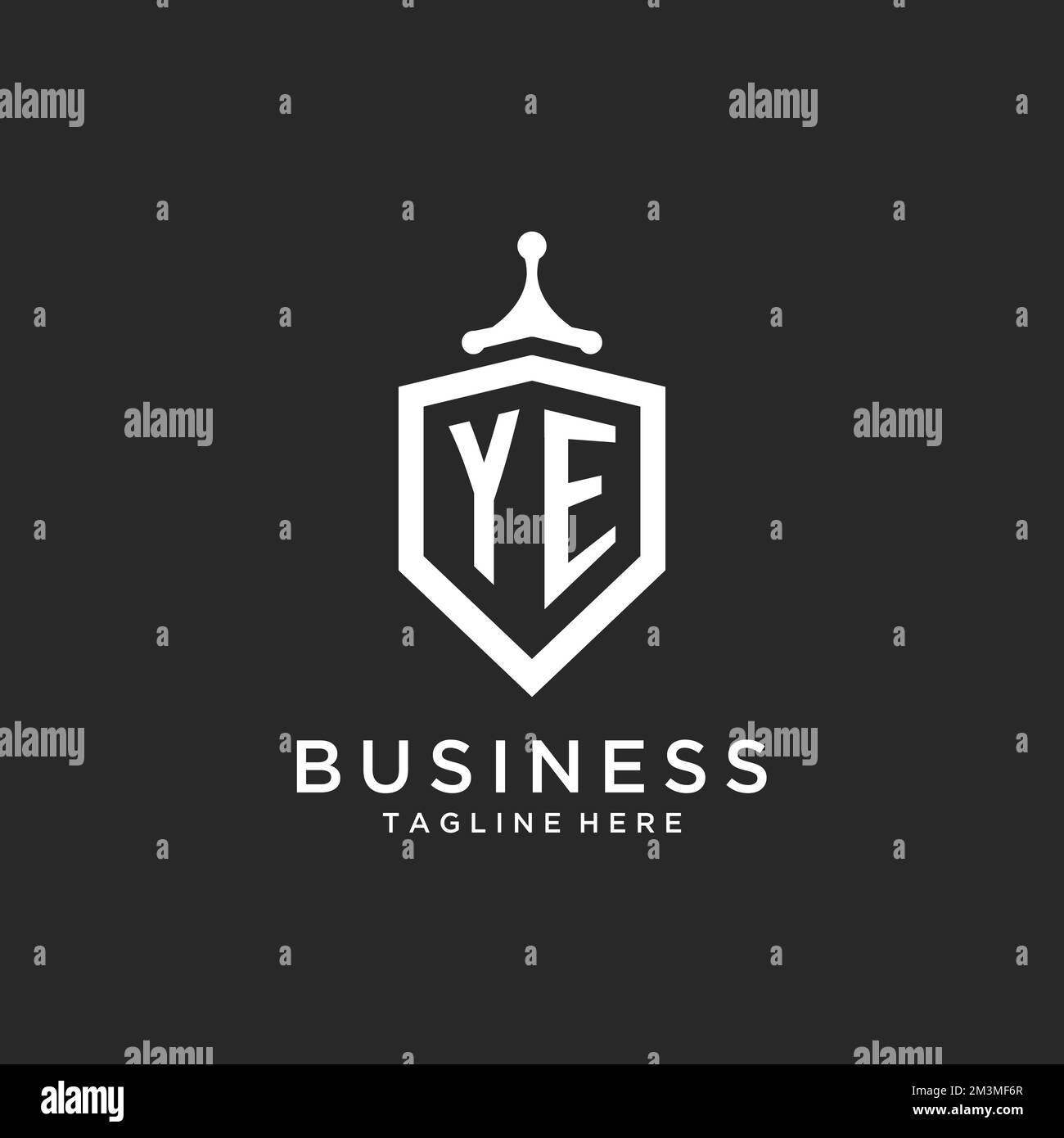 YE monogram logo initial with shield guard shape design ideas Stock ...