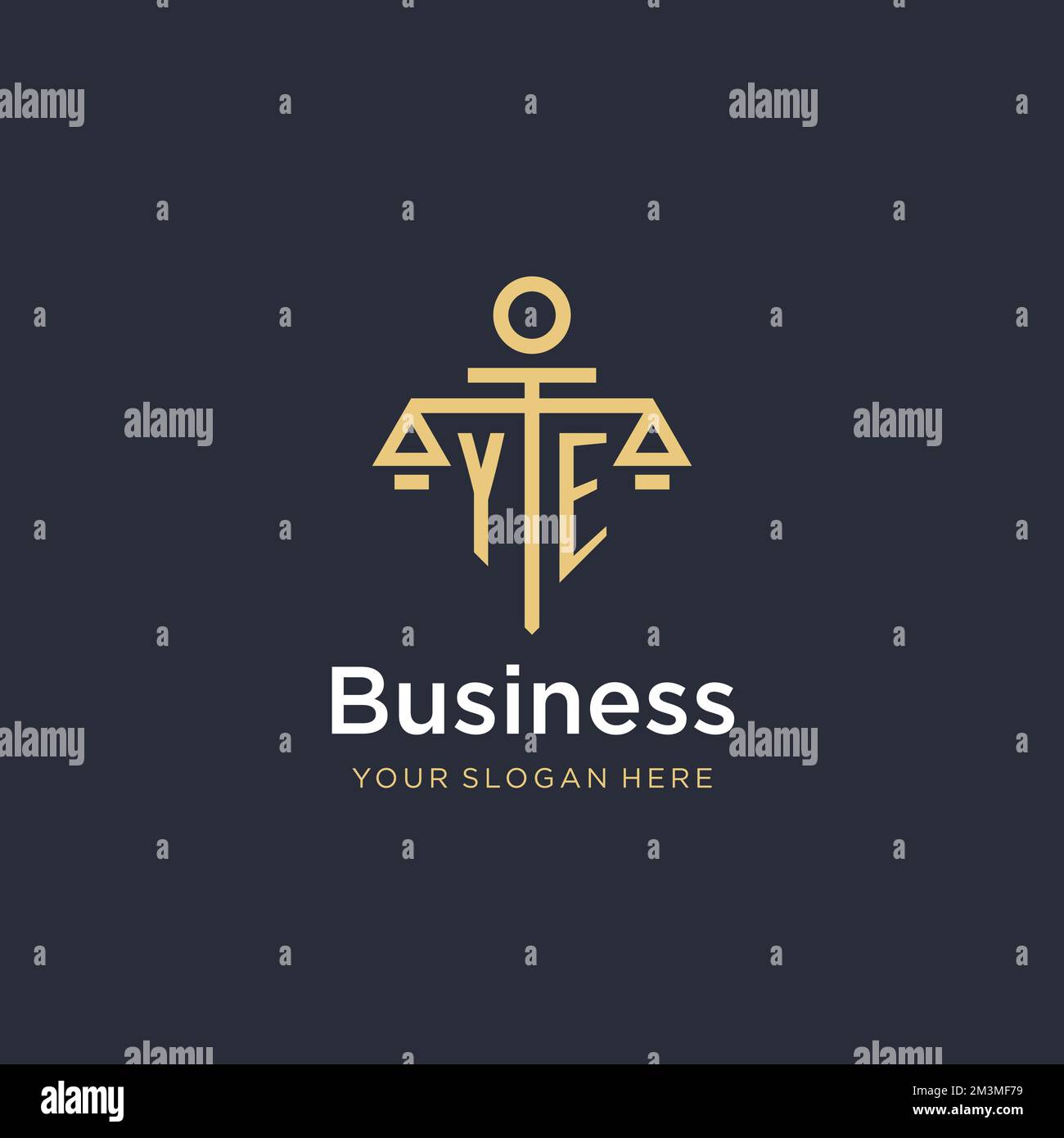 YE initial monogram logo with scale and pillar style design ideas Stock ...